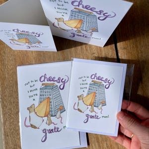 Mother's Day "cheesy" Card - Cute Rats or Mice With Cheese for a "grate ...