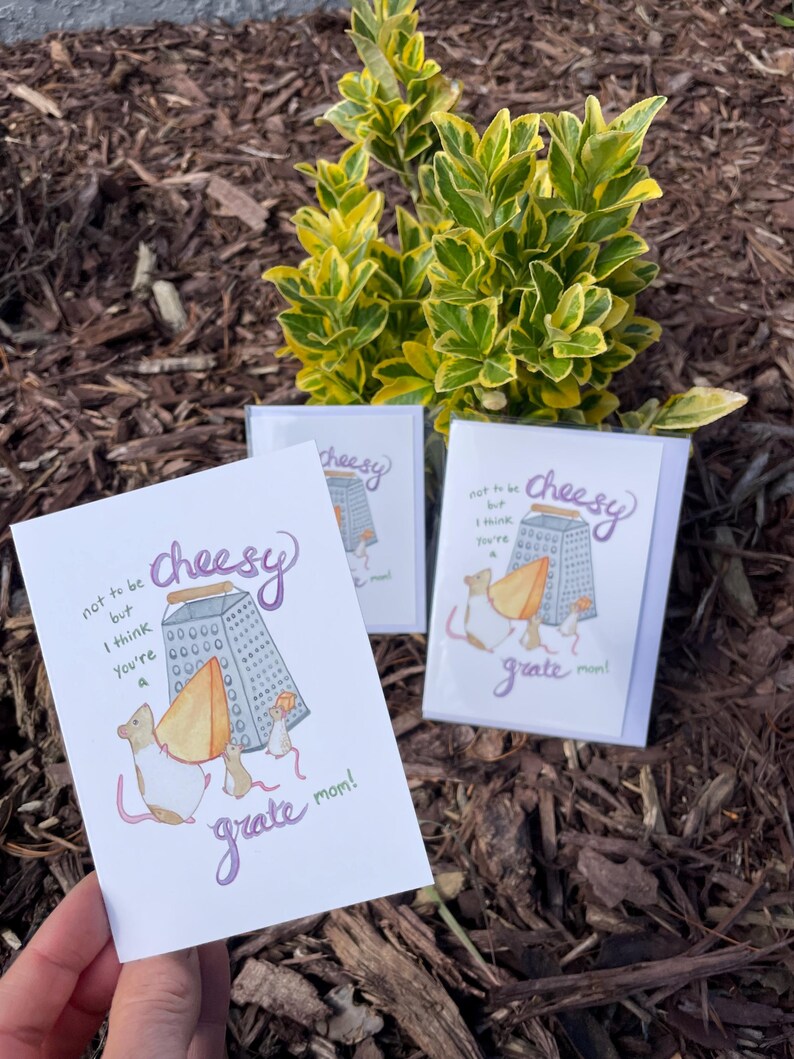 Mother's Day "cheesy" Card - Cute Rats or Mice With Cheese for a "grate ...