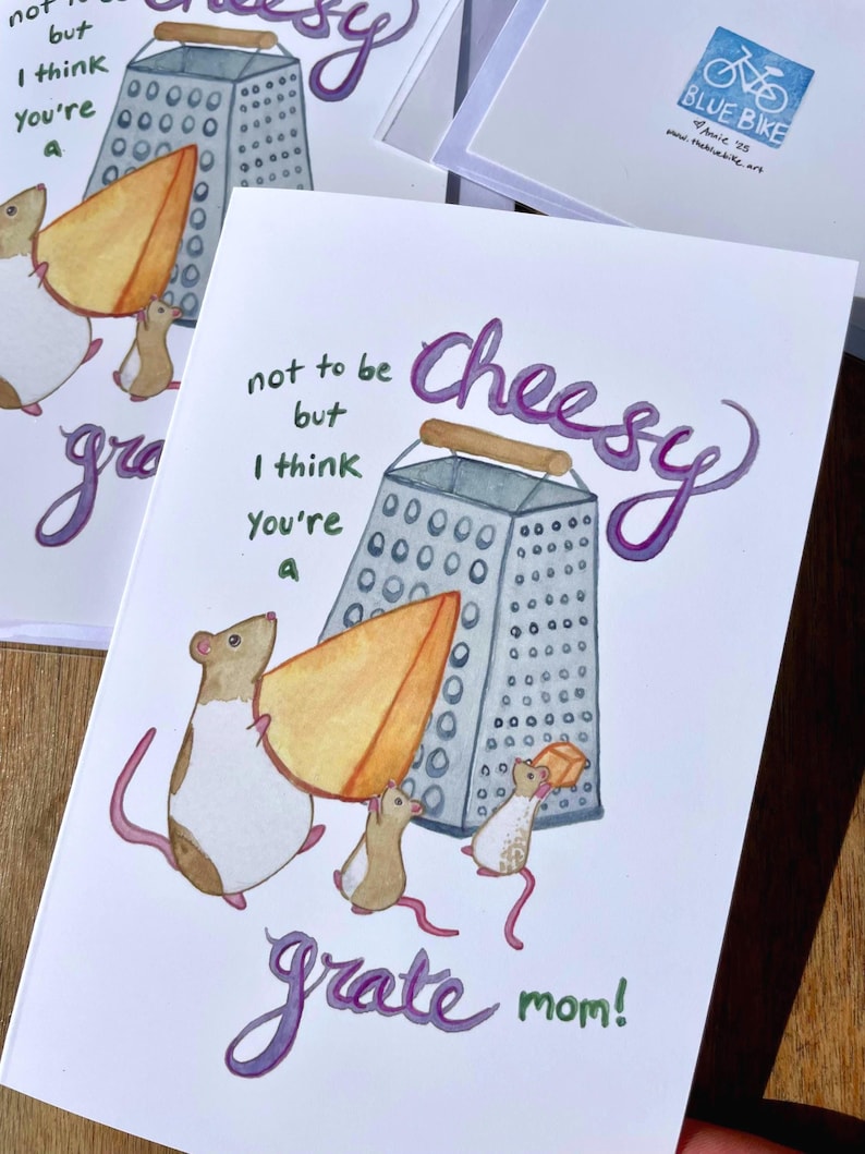 Mother's Day "cheesy" Card - Cute Rats or Mice With Cheese for a "grate ...