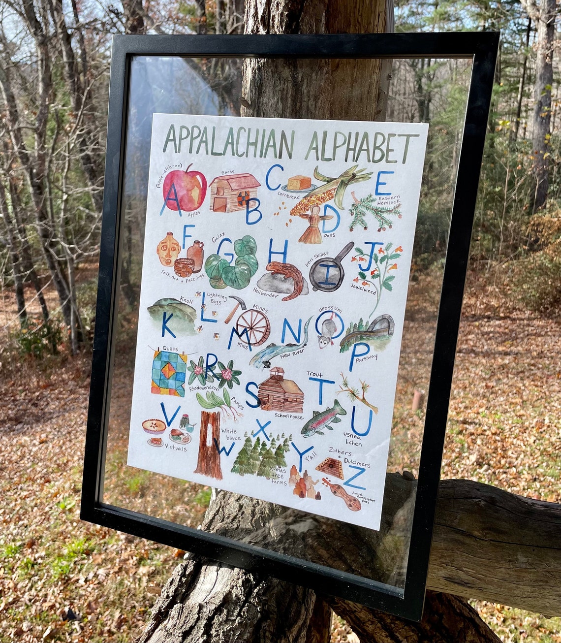 Appalachian Alphabet Watercolor Print – Mountain Abcs Nursery Art - Etsy