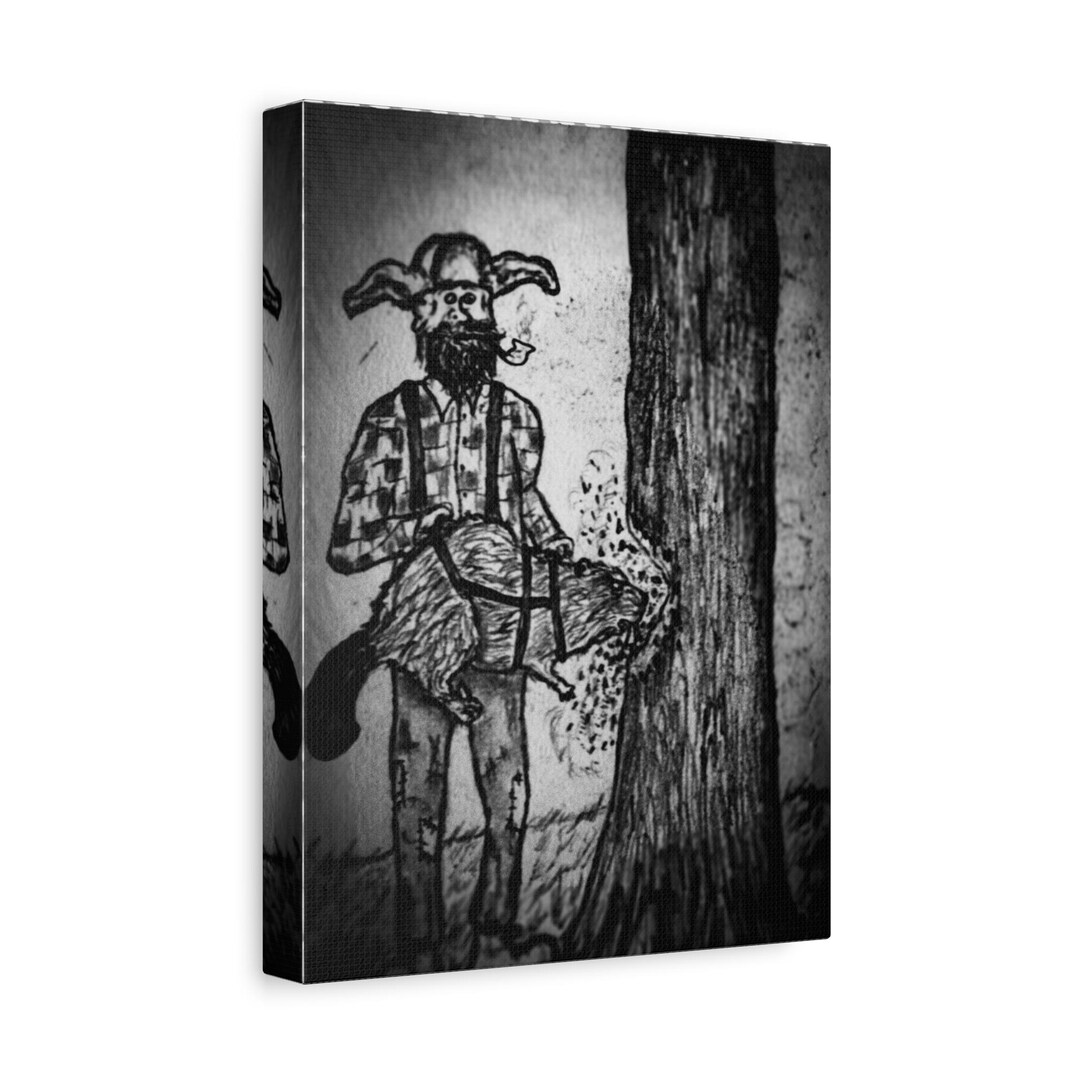 Wall Art, Lumberjack Beaver Cartoon, Funny Rustic Original Artwork ...