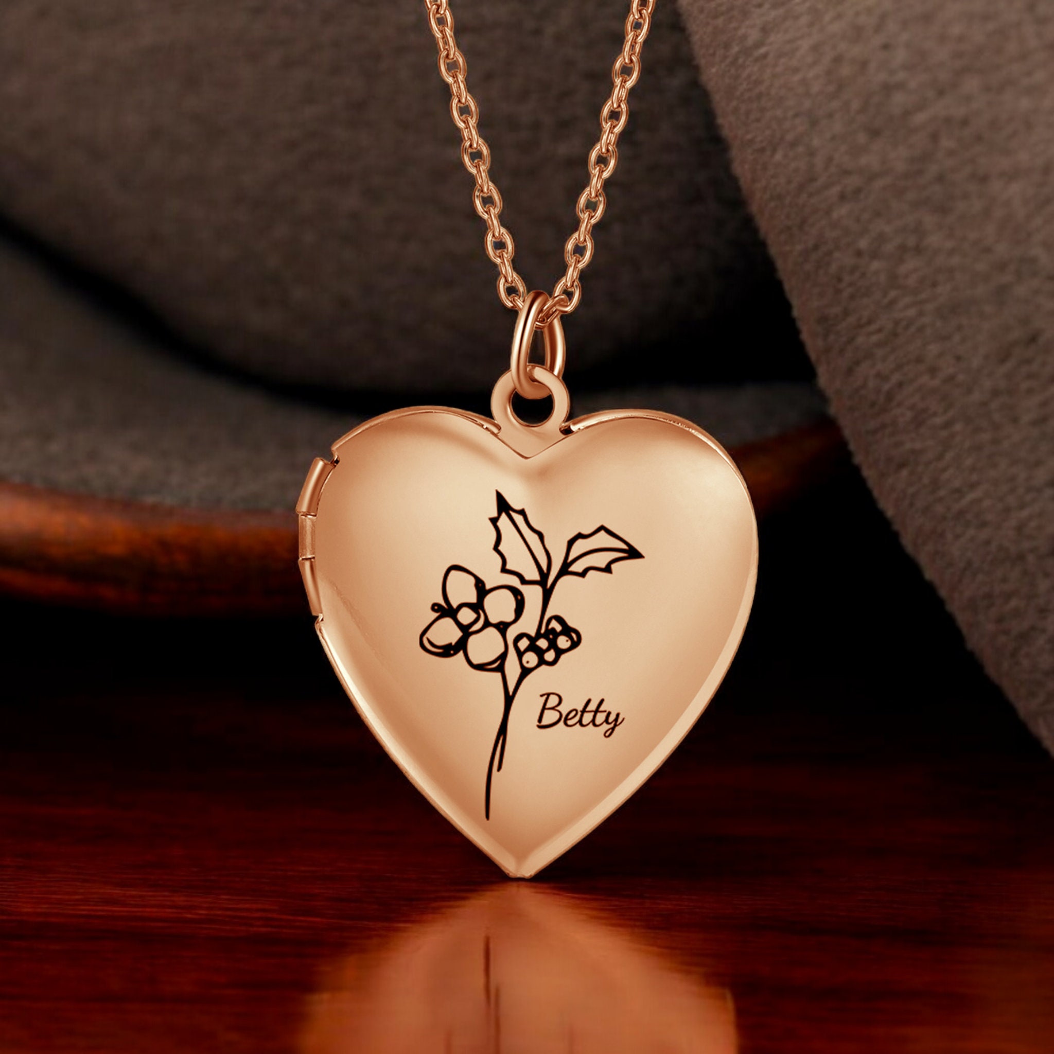 Heart Locket Necklace With Photo - Personalized Gold Locket, Gifts for ...