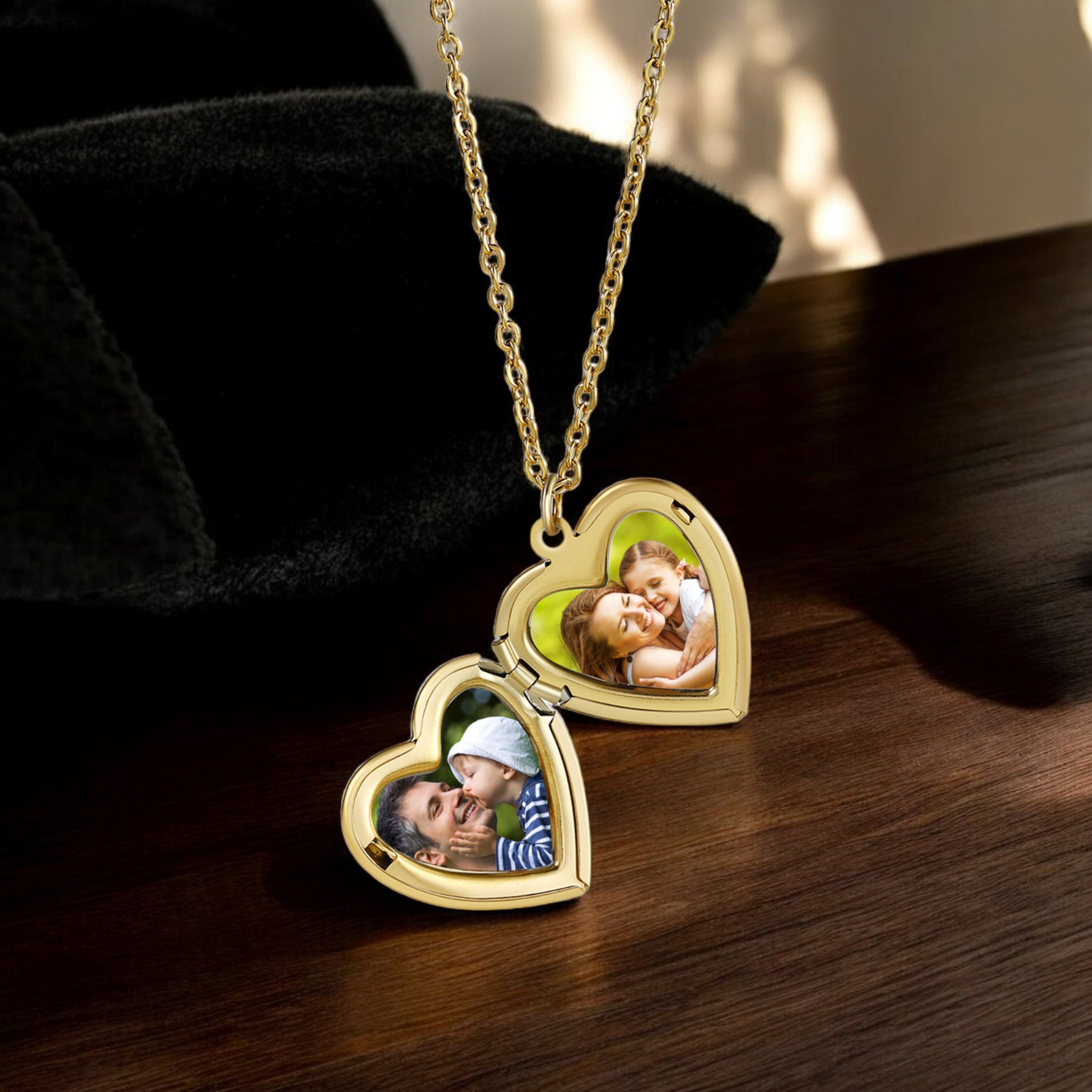Heart Locket Necklace With Photo - Personalized Gold Locket, Gifts for ...