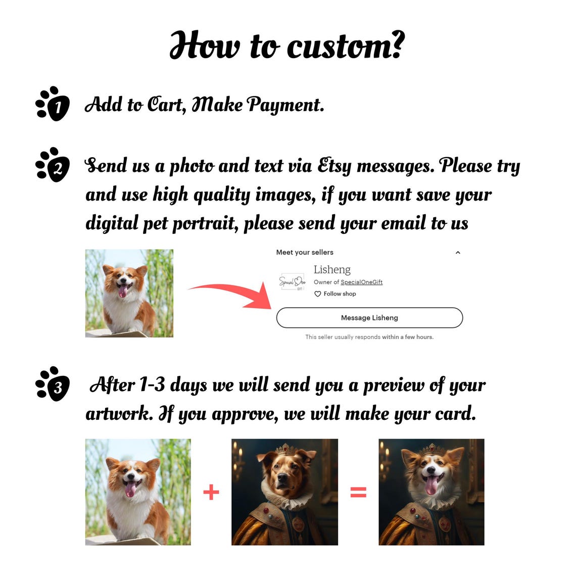 Custom Pet Portrait Wallet Card Personalized Metal Card With Pet ...