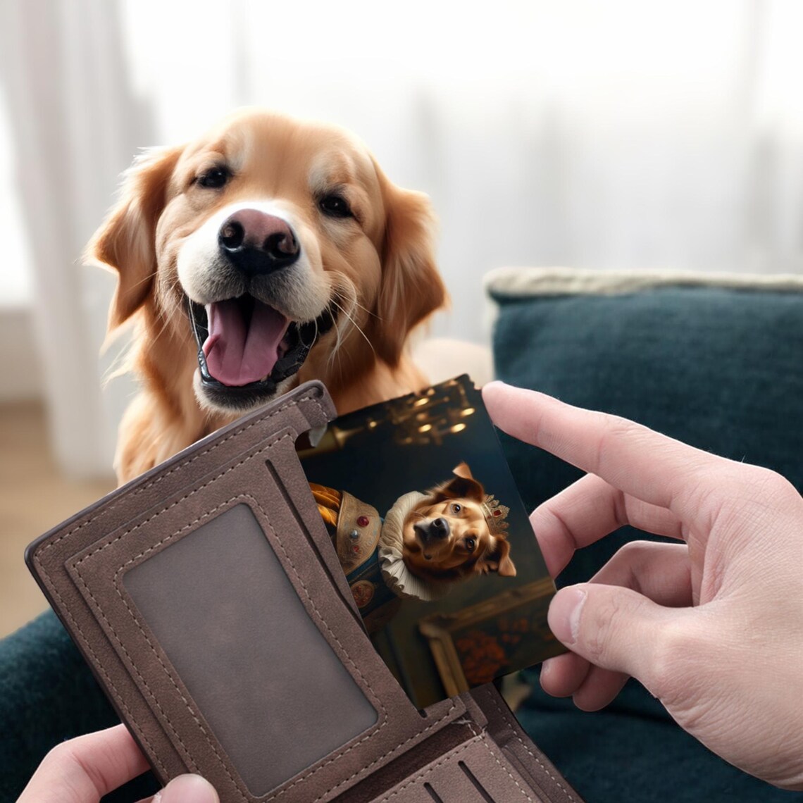 Custom Pet Portrait Wallet Card Personalized Metal Card With Pet ...