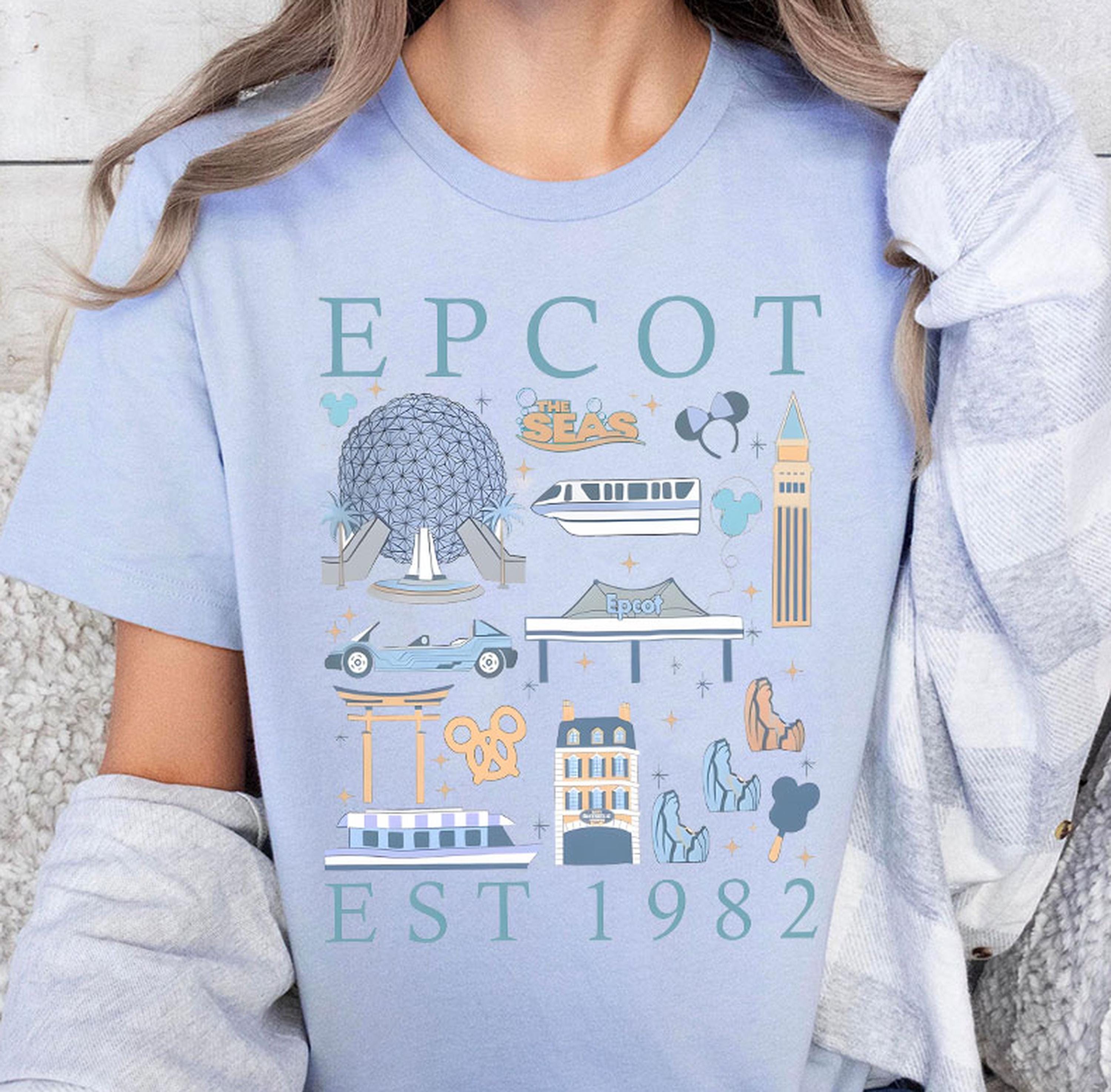 Vintage Disney Epcot Est 1982 Shirt, Disney Epcot World Tour Tshirt ...