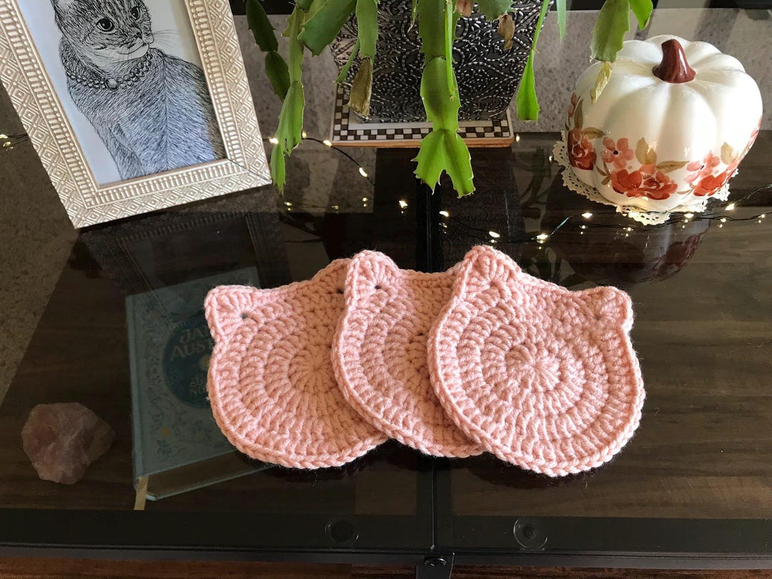 Kitty Coasters (3pcs) - Etsy