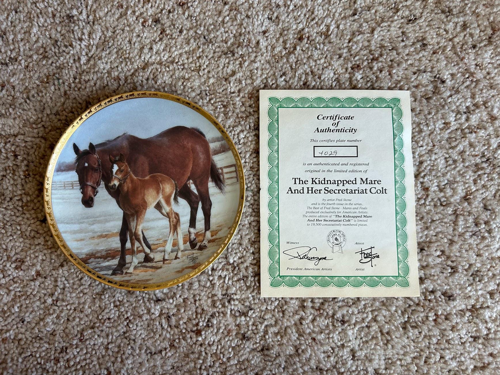 American Artist - Fred Stone's "mares and Foals" Collectible Plates ...