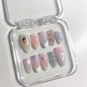 Seventeen Press on Nails: K-pop Concert Inspired, Handmade - Etsy