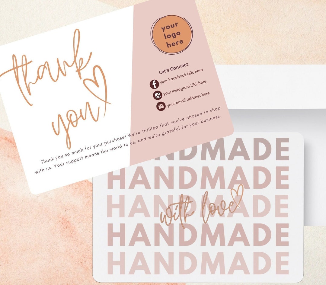 Printable Thank You Package Insert, Thank You for Your Purchase Card ...