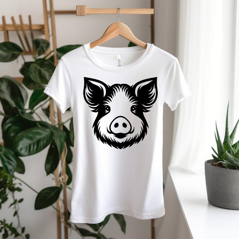 Pig Head Svg - Pdf - Png - Dxf - Piglet - Pig Silhouette - Commercial ...