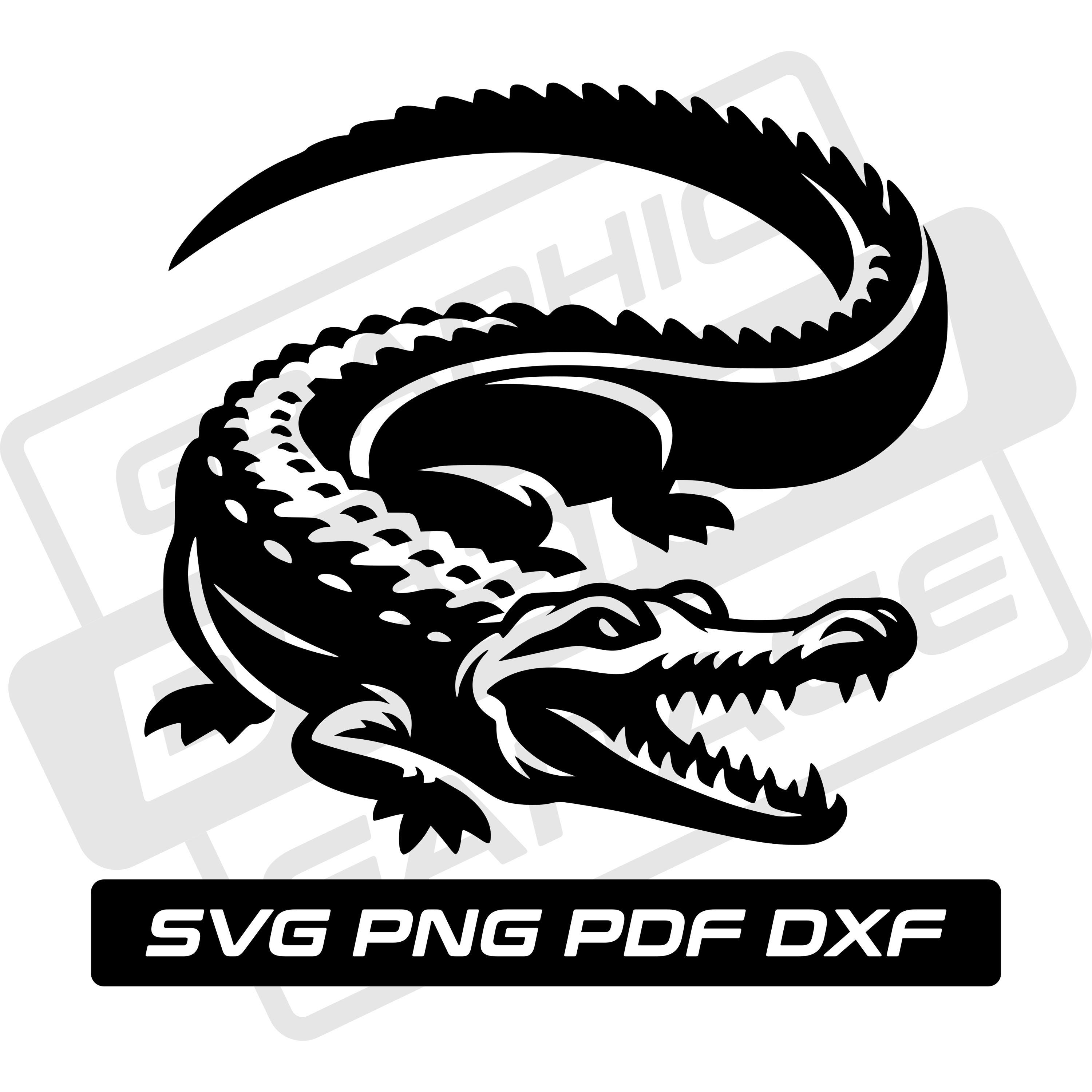 Crocodile Svg - Pdf - Png - Dxf - Crocodile Silhouette - Alligator ...