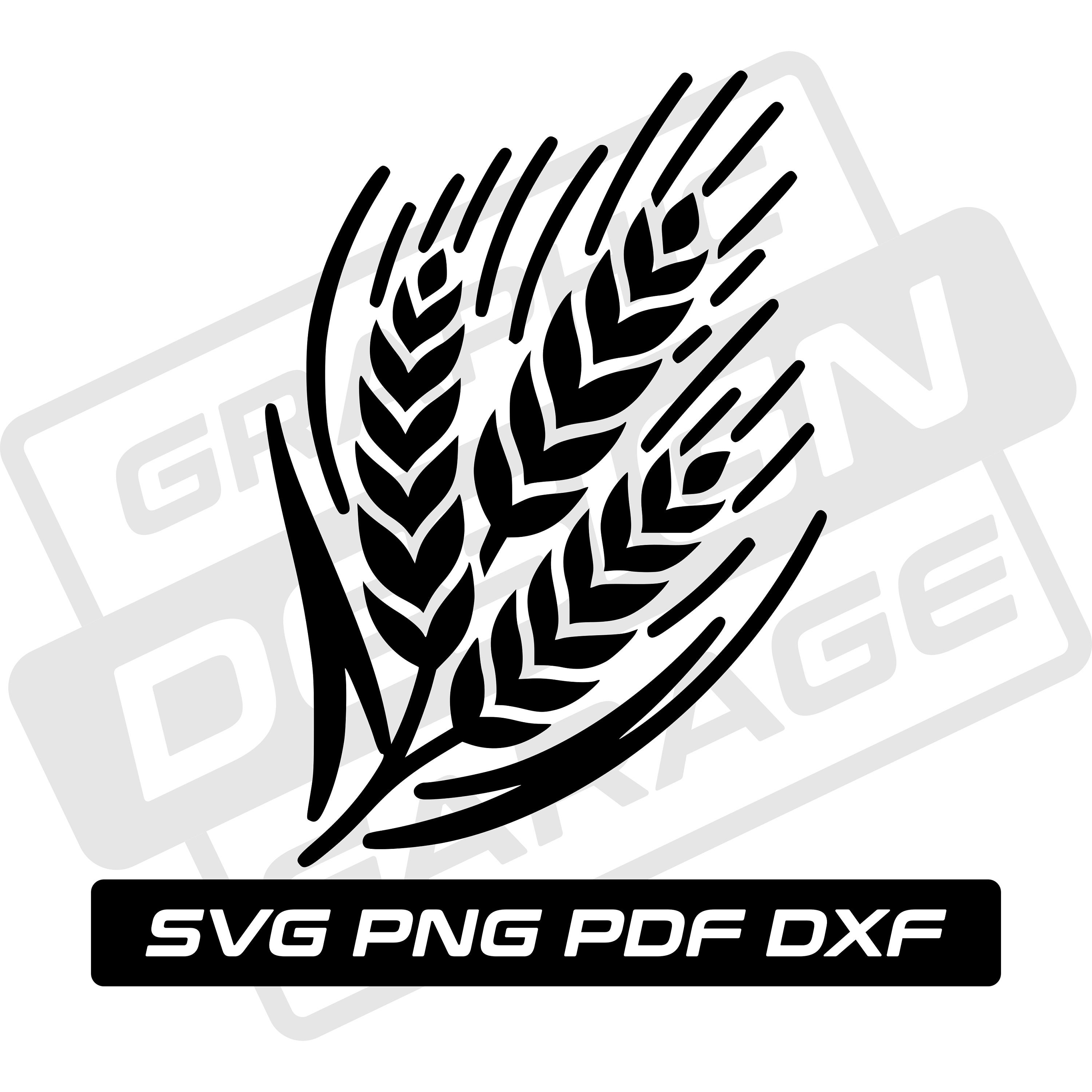 Wheat Svg Pdf Png Dxf Grass Commercial Use Grain Wheat Silhouette Clip ...