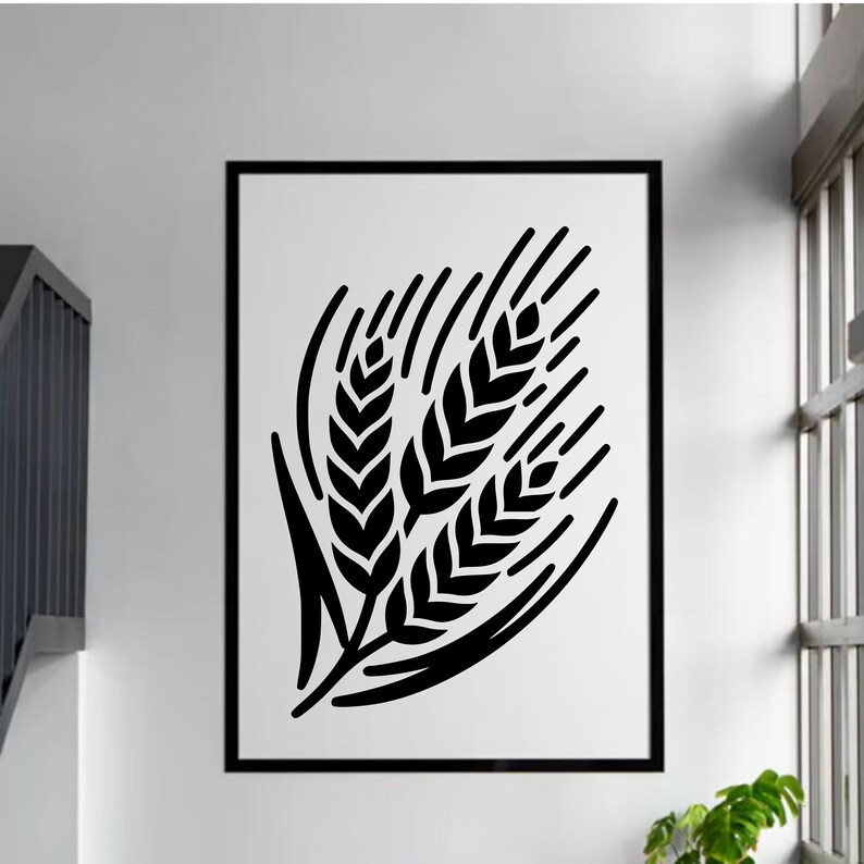 Wheat Svg Pdf Png Dxf Grass Commercial Use Grain Wheat Silhouette Clip ...