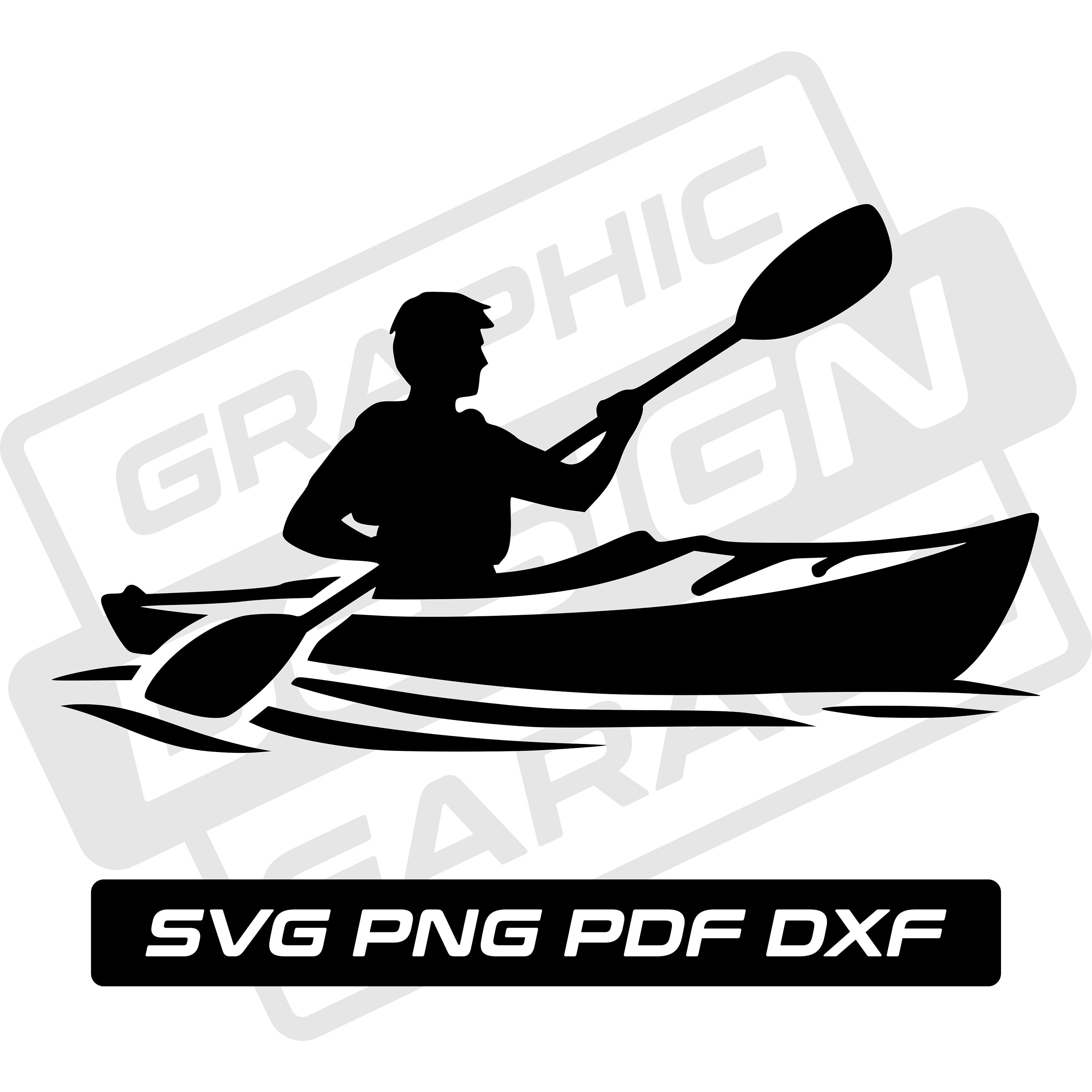 Kayaker Svg - Pdf - Png - Dxf - Kyak - Kayaking - Commercial Use ...