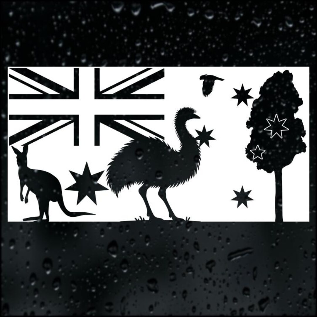 Australia Flag Sticker Vinyl Decal Car Bumper Window Australian Emu ...