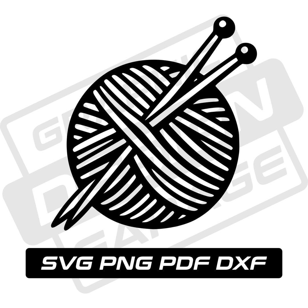 Knitting Svg - Pdf - Png - Dxf - Yarn - Wool Ball - Commercial Use ...