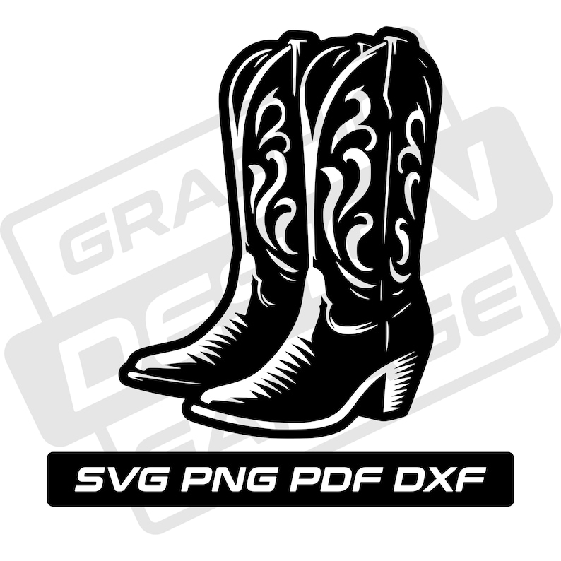 Cowboy Boots Svg - Pdf - Png - Dxf - Cowgirl Boots - Cowboy Boots ...