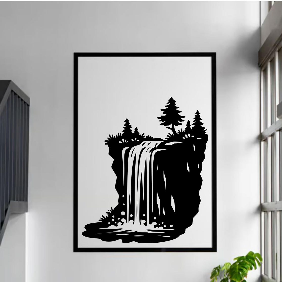 Waterfall Svg - Pdf - Png - Dxf - Water Feature - Commercial Use ...