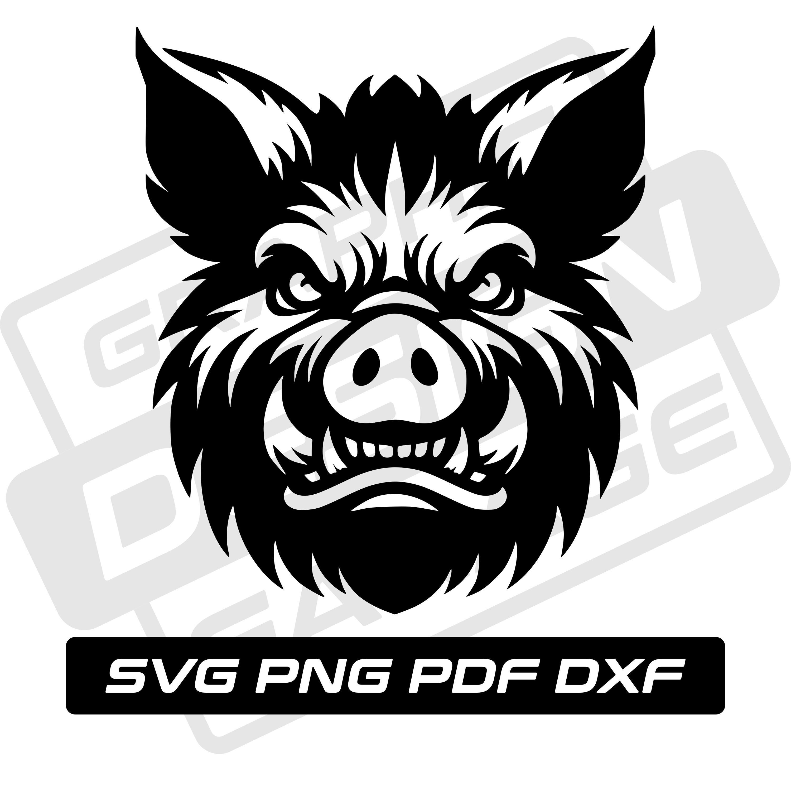 Wild Pig Svg - Pdf - Png - Dxf - Team Mascot - Wild Pig Silhouette ...