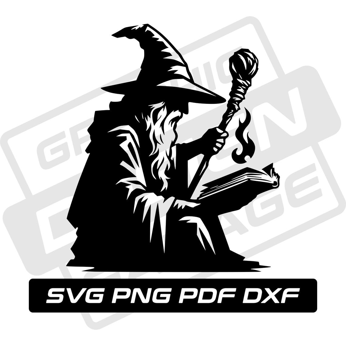 Wizard Svg Pdf Png Dxf Wizardry Commercial Use Magic Wizard Silhouette ...