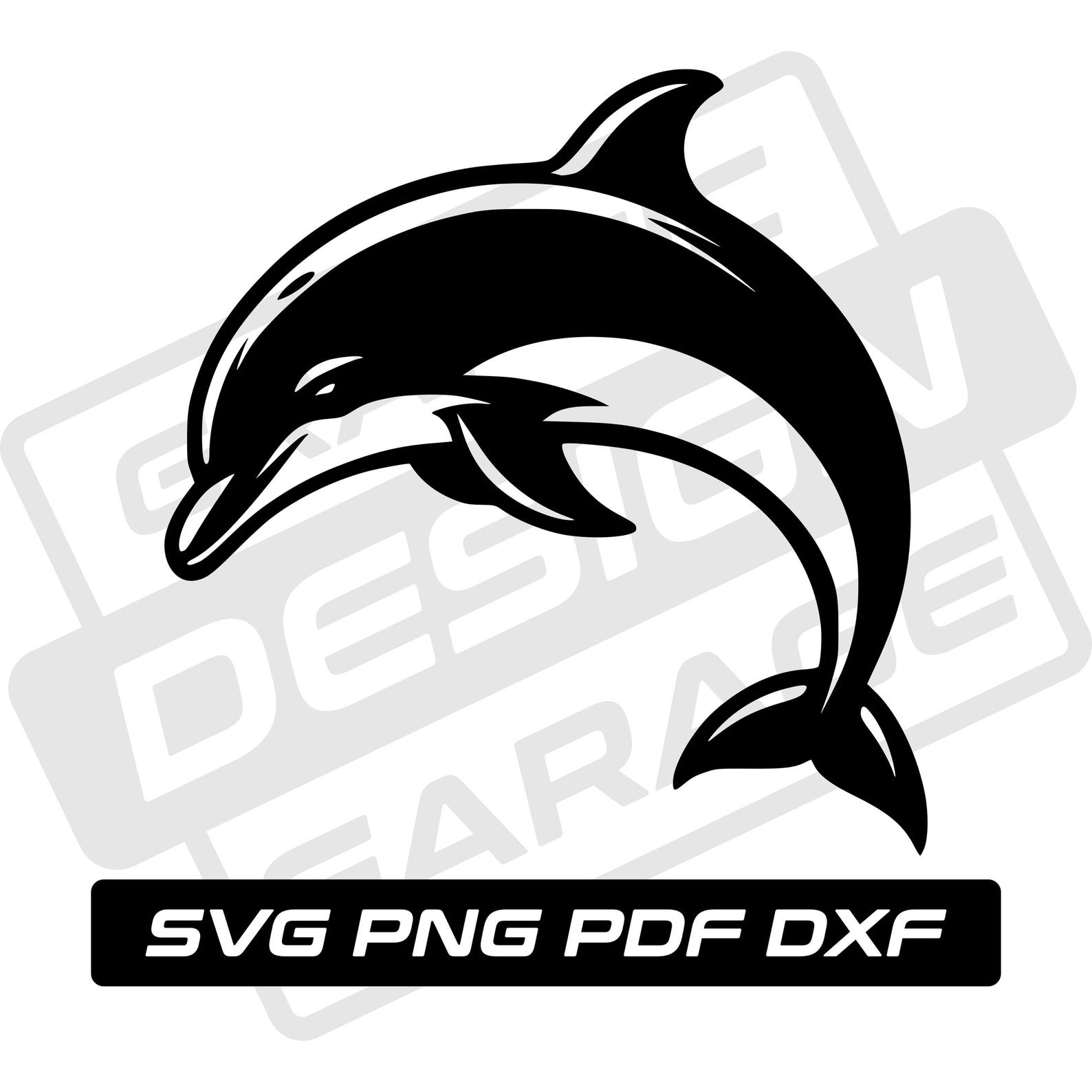Dolphin Svg - Pdf - Png - Dxf - Jumping Dolphin - Surf Svg - Commercial ...