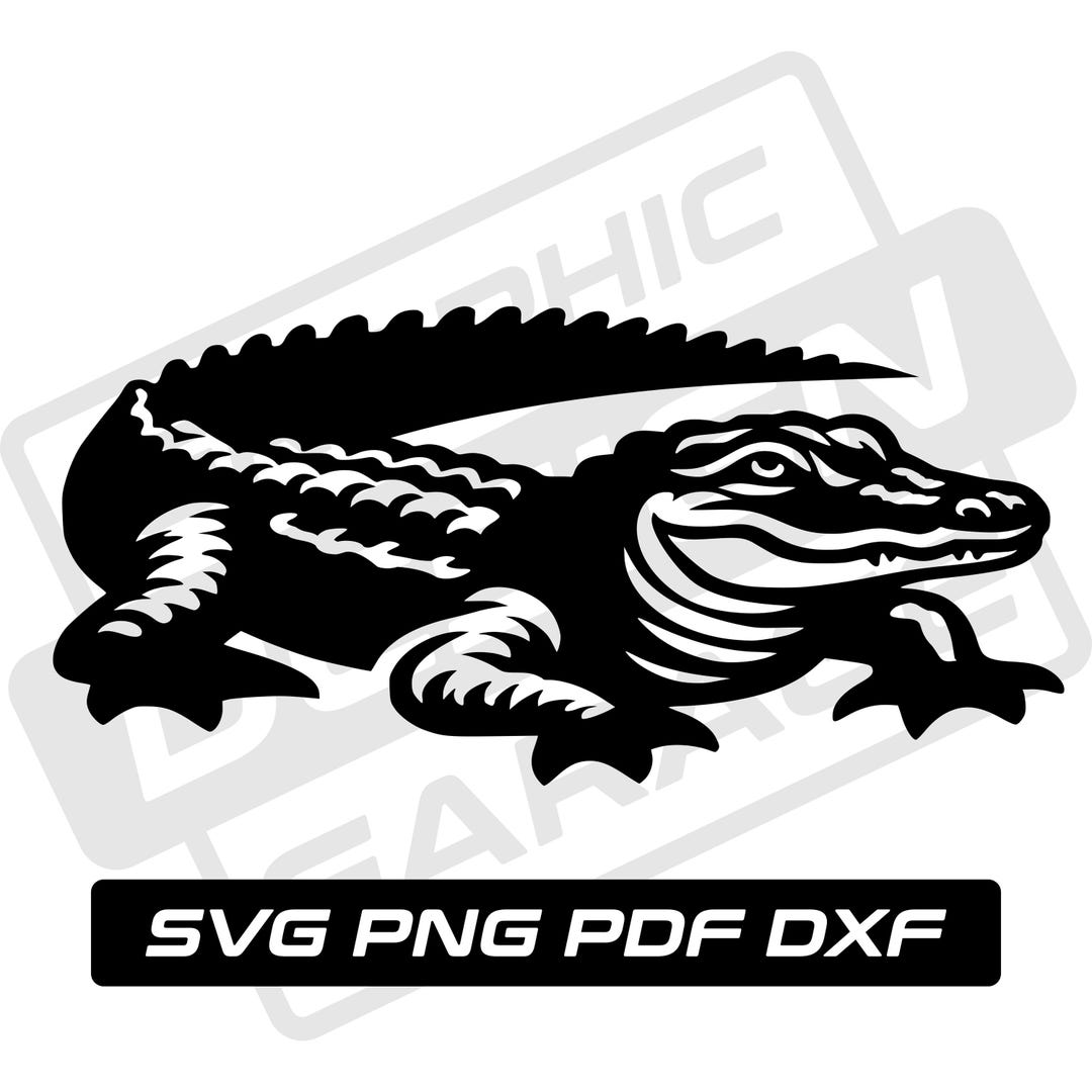 Crocodile Svg - Pdf - Png - Dxf - Crocodile Silhouette - Alligator ...