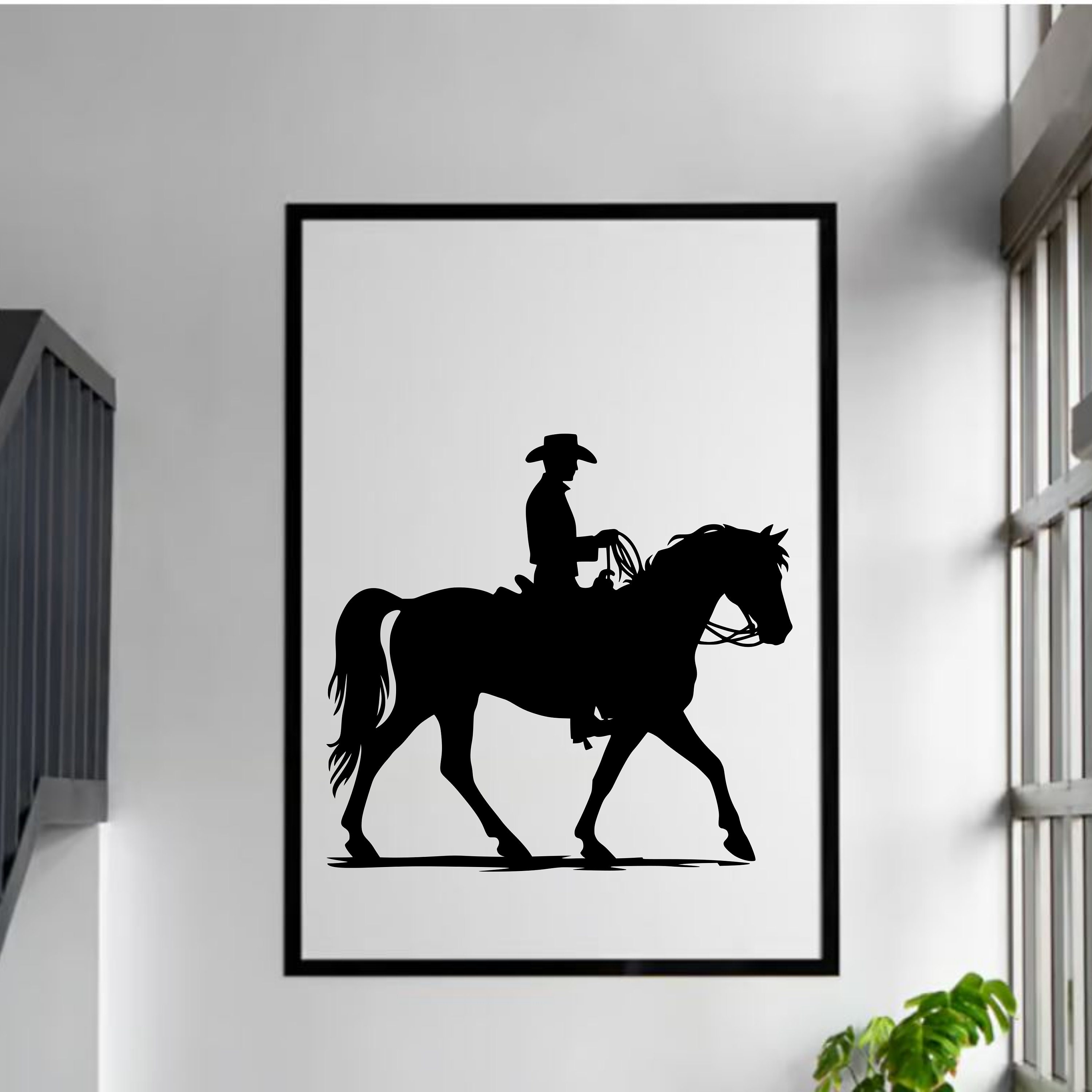 Horse Rider Svg - Pdf - Png - Dxf - Cowboy With Horse - Horse ...