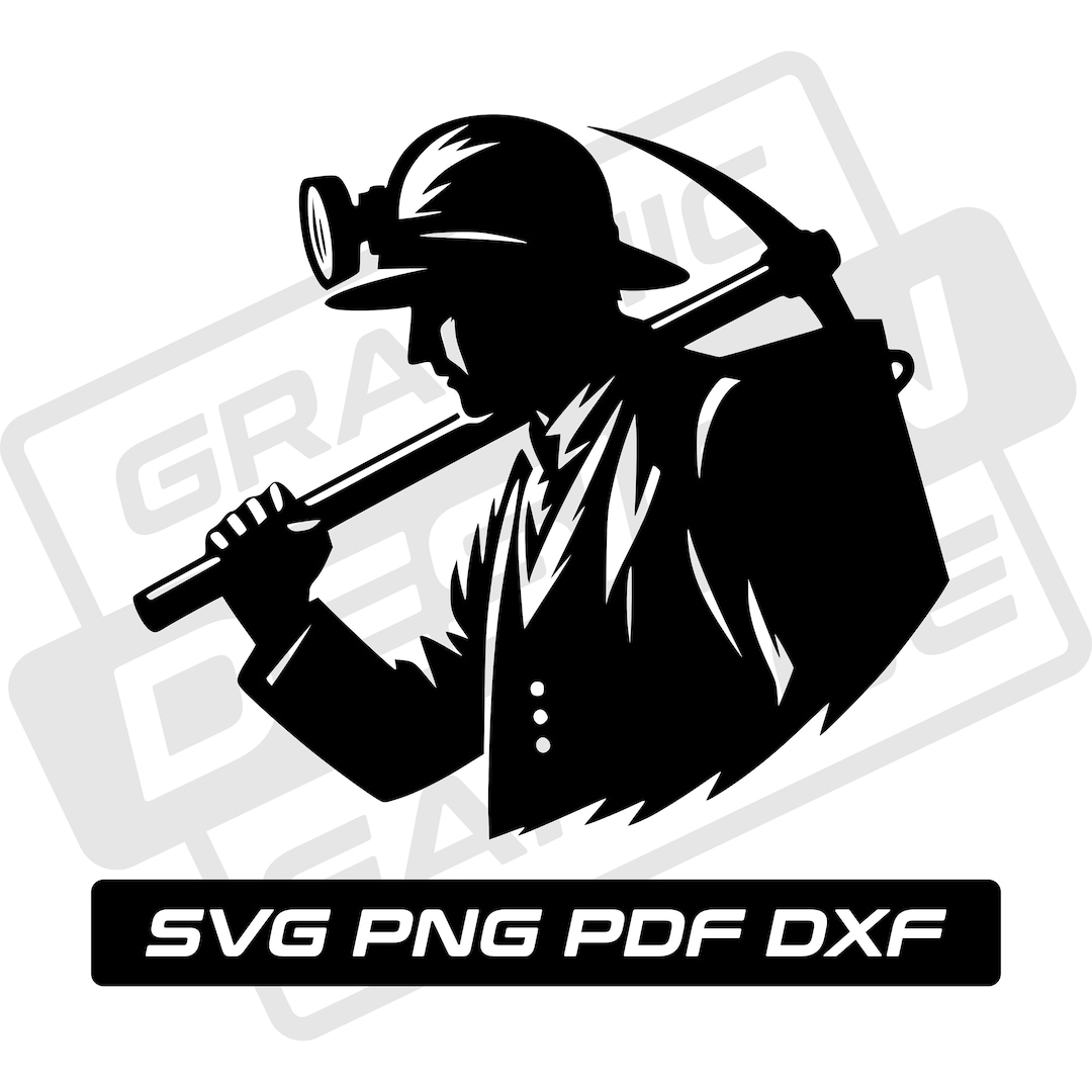 Miner Svg - Pdf - Png - Dxf - Mining - Prospector - Commercial Use ...