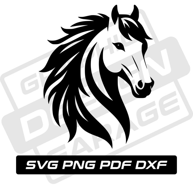 Horse Head Svg - Pdf - Png - Dxf - Horse Silhouette - Commercial Use ...