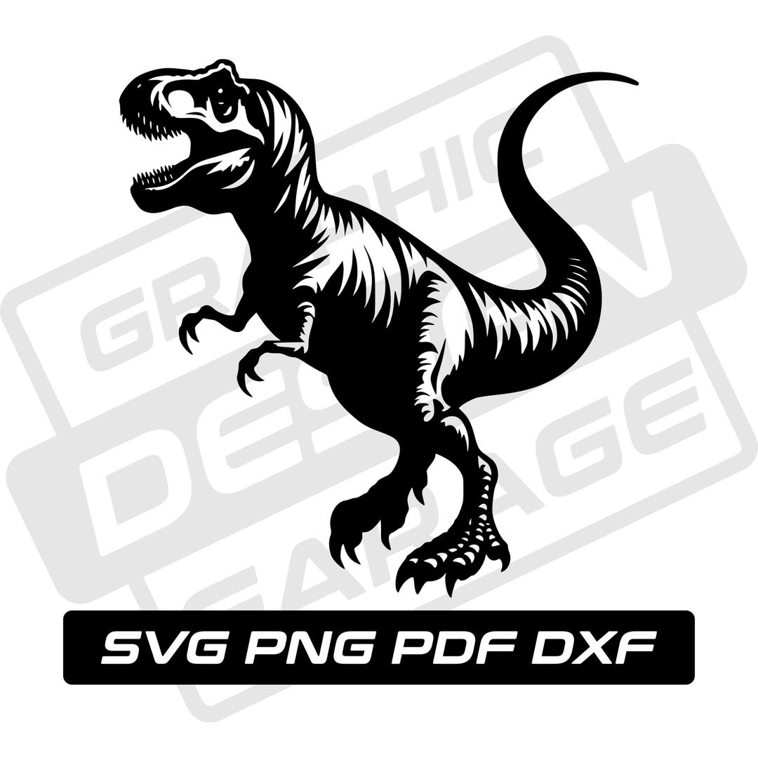 Dinosaur Svg - Pdf - Png - Dxf - T Rex - Dinosaur Silhouette ...