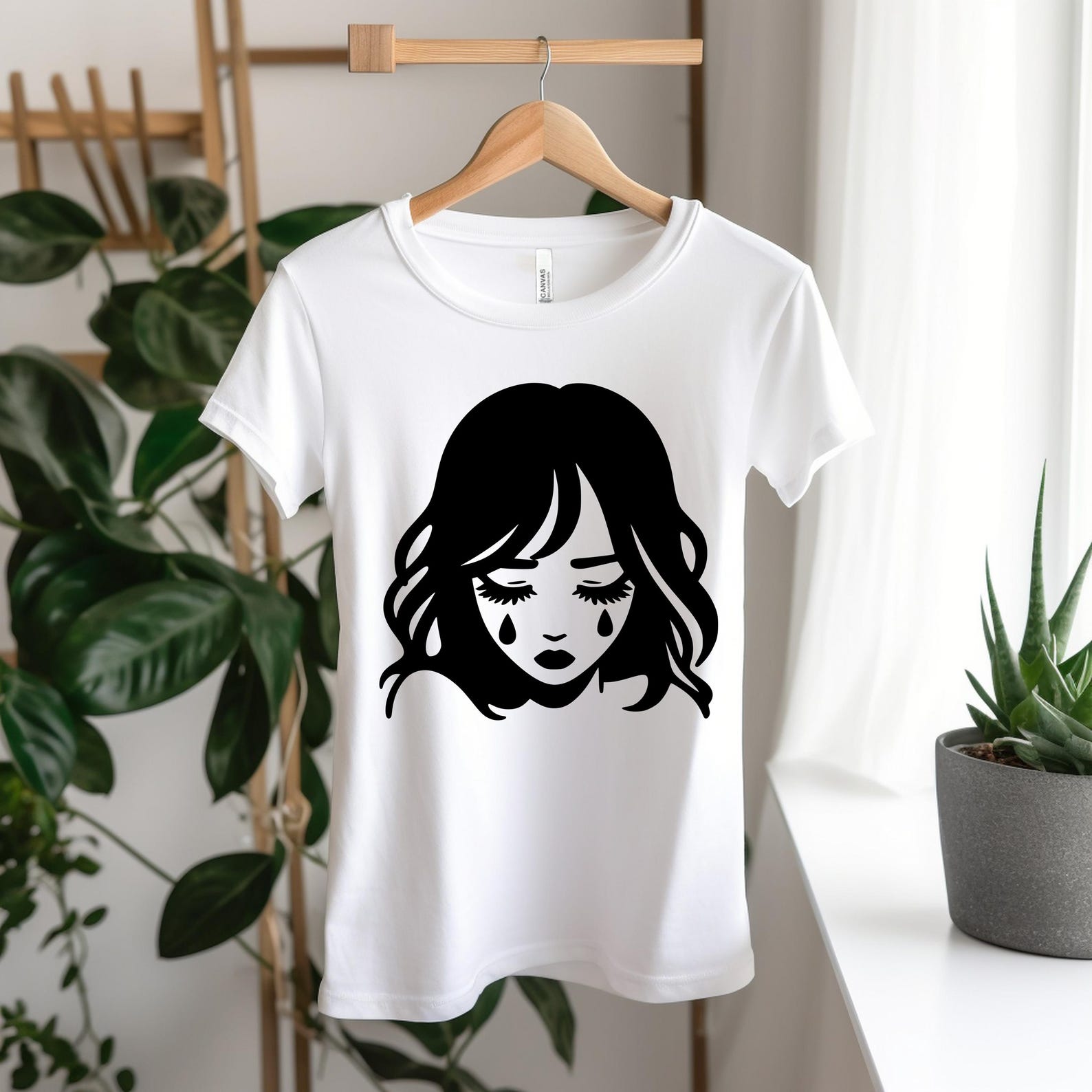 Girl Crying Svg - Pdf - Png - Dxf - Sad Woman - Commercial Use - Tears ...