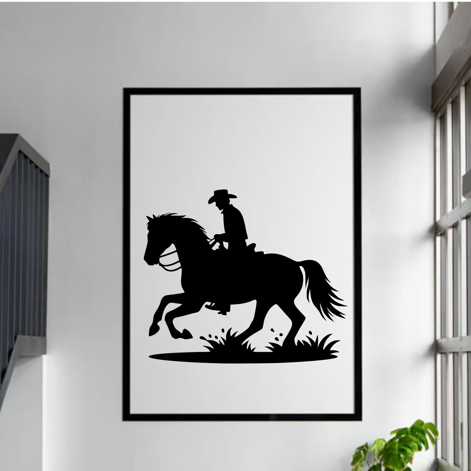 Pferd Reiter svg - pdf - png - dxf - Cowboy mit Pferd - Pferd ...