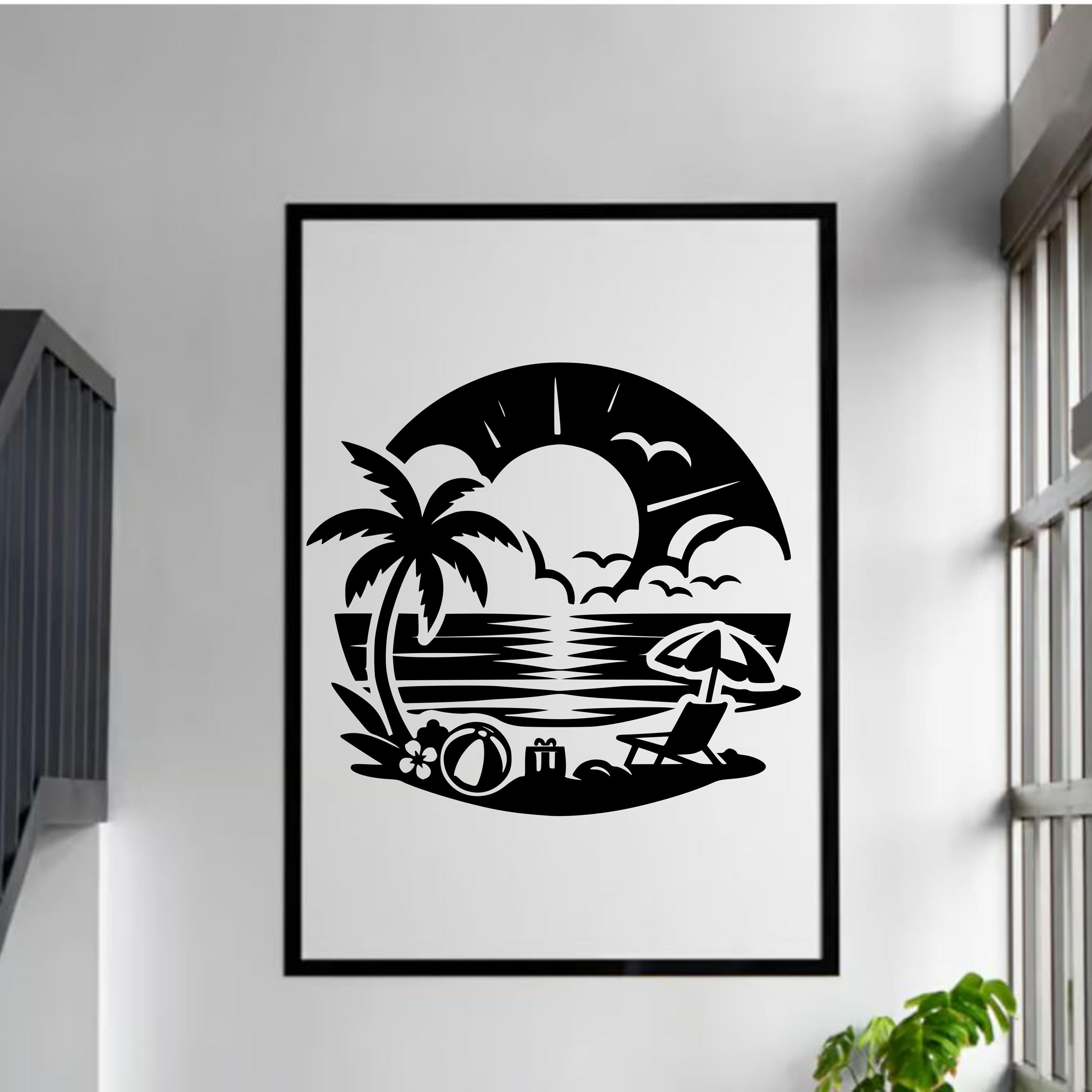 Strand svg - pdf - png - dxf - Urlaub - Palmen - Kommerzielle Nutzung ...