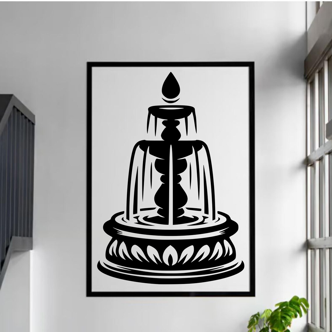 Water Fountain Svg - Pdf - Png - Dxf - Water Feature - Commercial Use ...