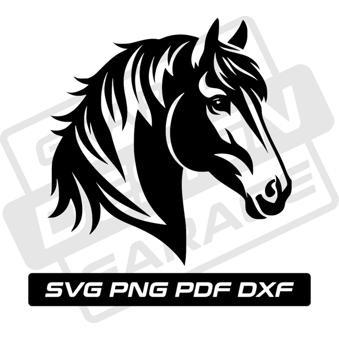 Horse Head Svg - Pdf - Png - Dxf - Horse Silhouette - Commercial Use ...