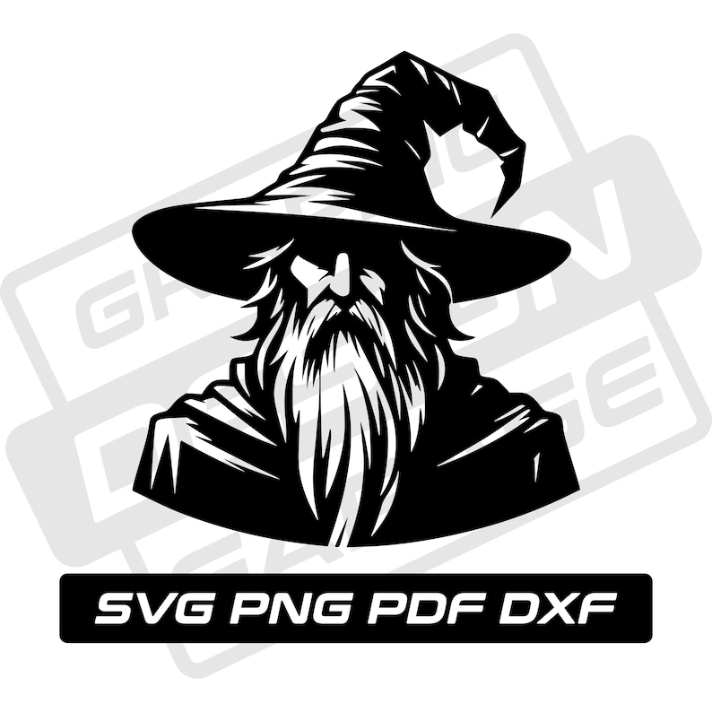Wizard Svg Pdf Png Dxf Wizardry Commercial Use Magic Wizard Silhouette ...