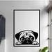 Peeking Pug Svg - Pdf - Png - Dxf - Pug Silhouette - Peeping Pug ...