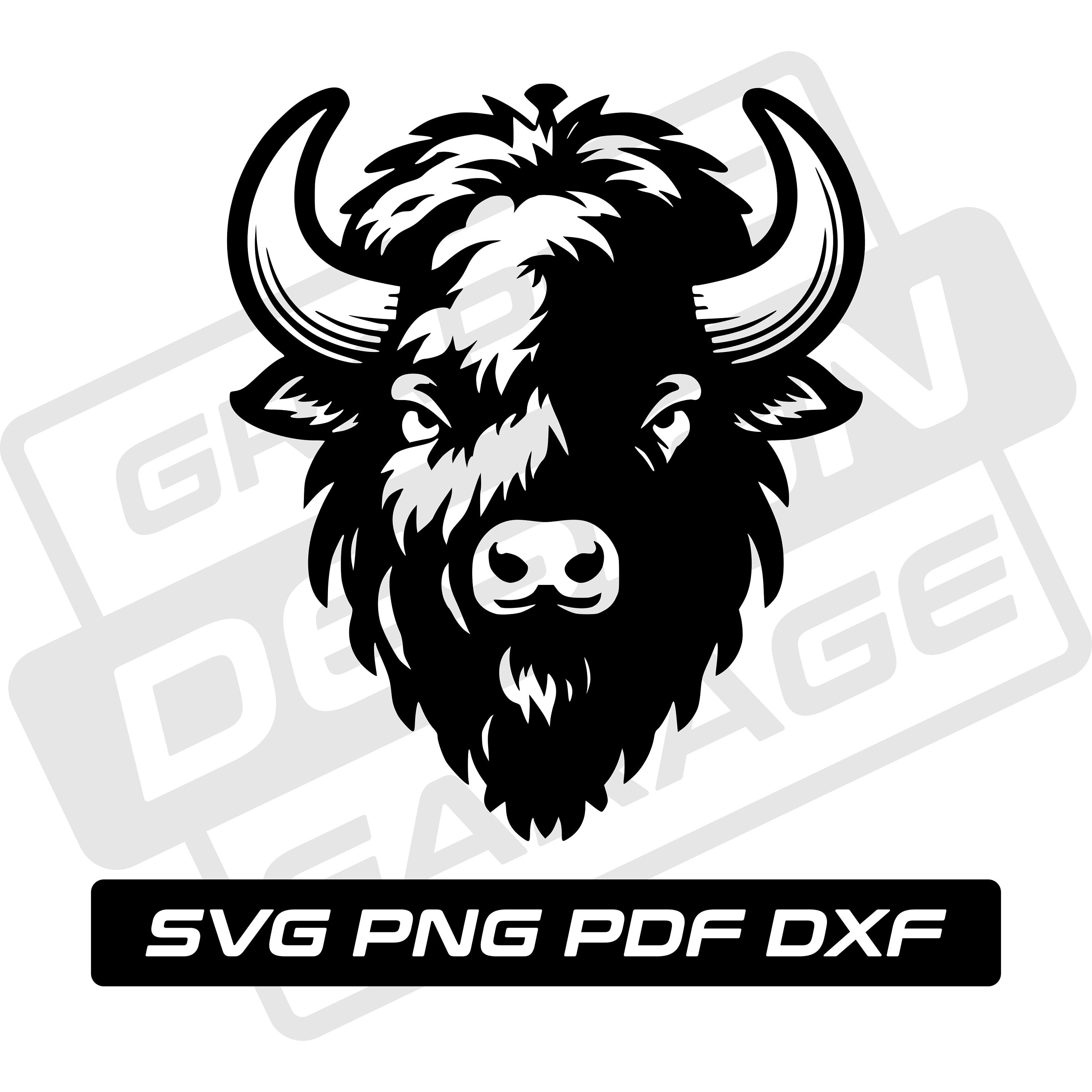 Bison Svg - Pdf - Png - Dxf - Bison Head - Bison Silhouette ...