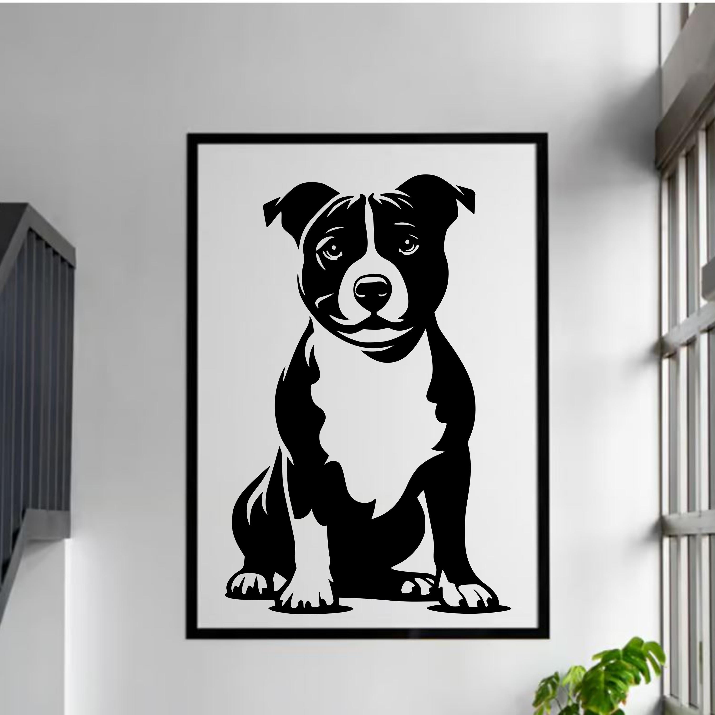 Staffordshire Bull Terrier Svg - Pdf - Png - Dxf - Staffy Silhouette ...