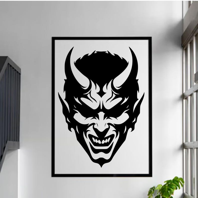 Devil Svg - Pdf - Png - Dxf - Halloween - Devil Head - Commercial Use ...