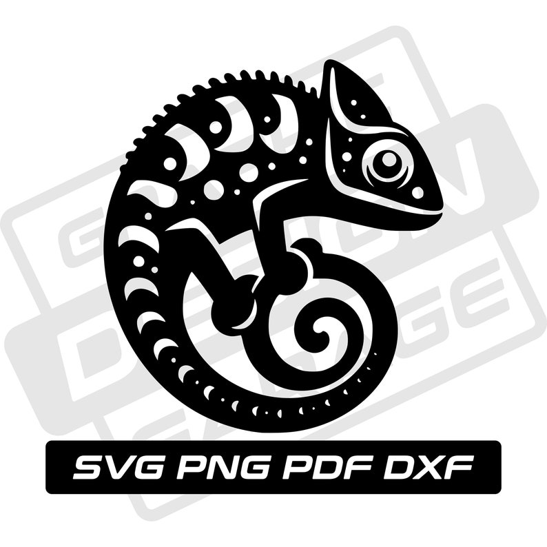 Chameleon Svg - Pdf - Png - Dxf - Camouflage - Lizard - Commercial Use ...