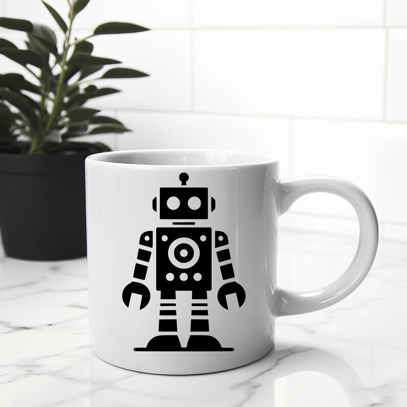 Robot Svg - Pdf - Png - Dxf - Machine Robot - Commercial Use - Robotics ...