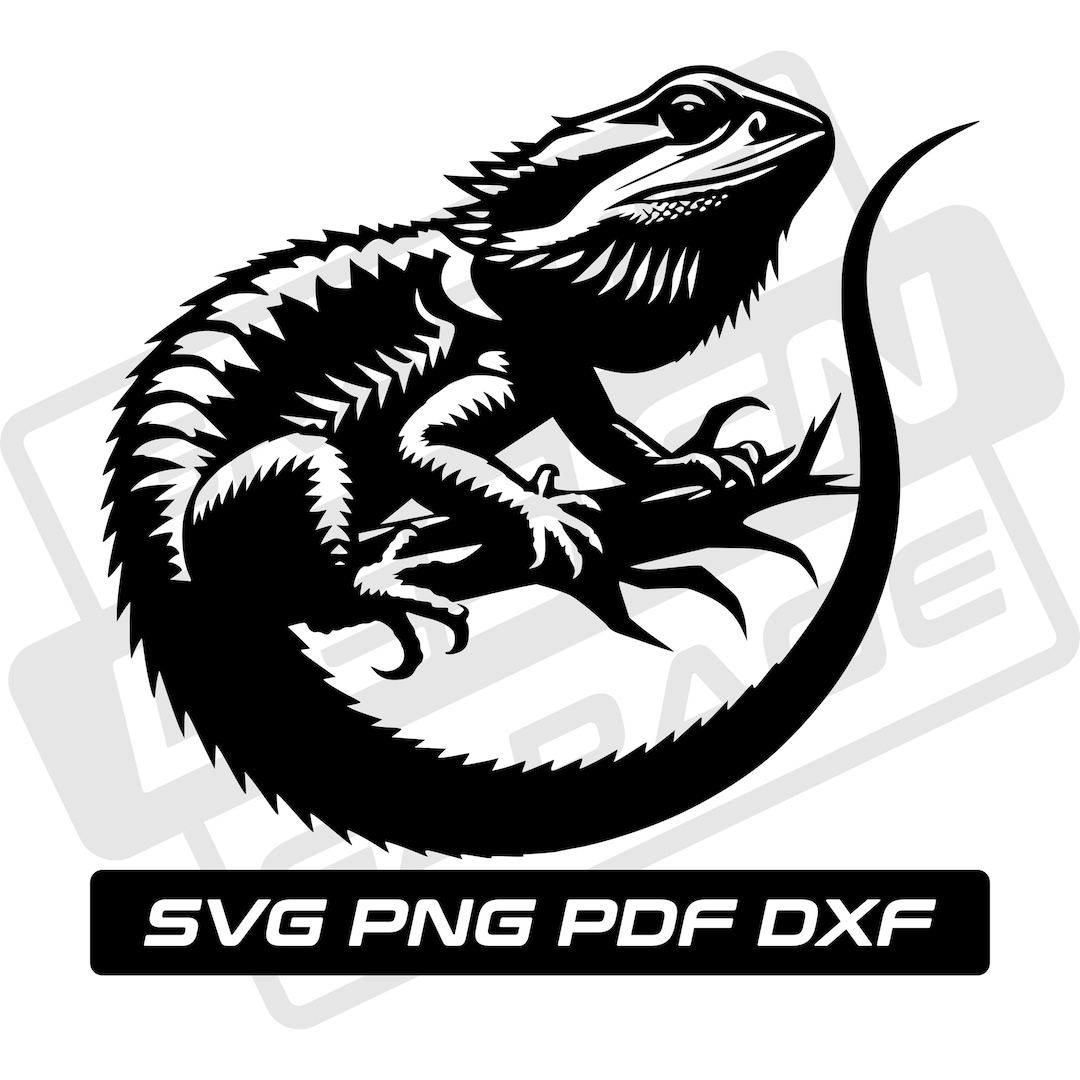 Bearded Dragon Svg - Pdf - Png - Dxf - Reptile - Lizard - Commercial ...