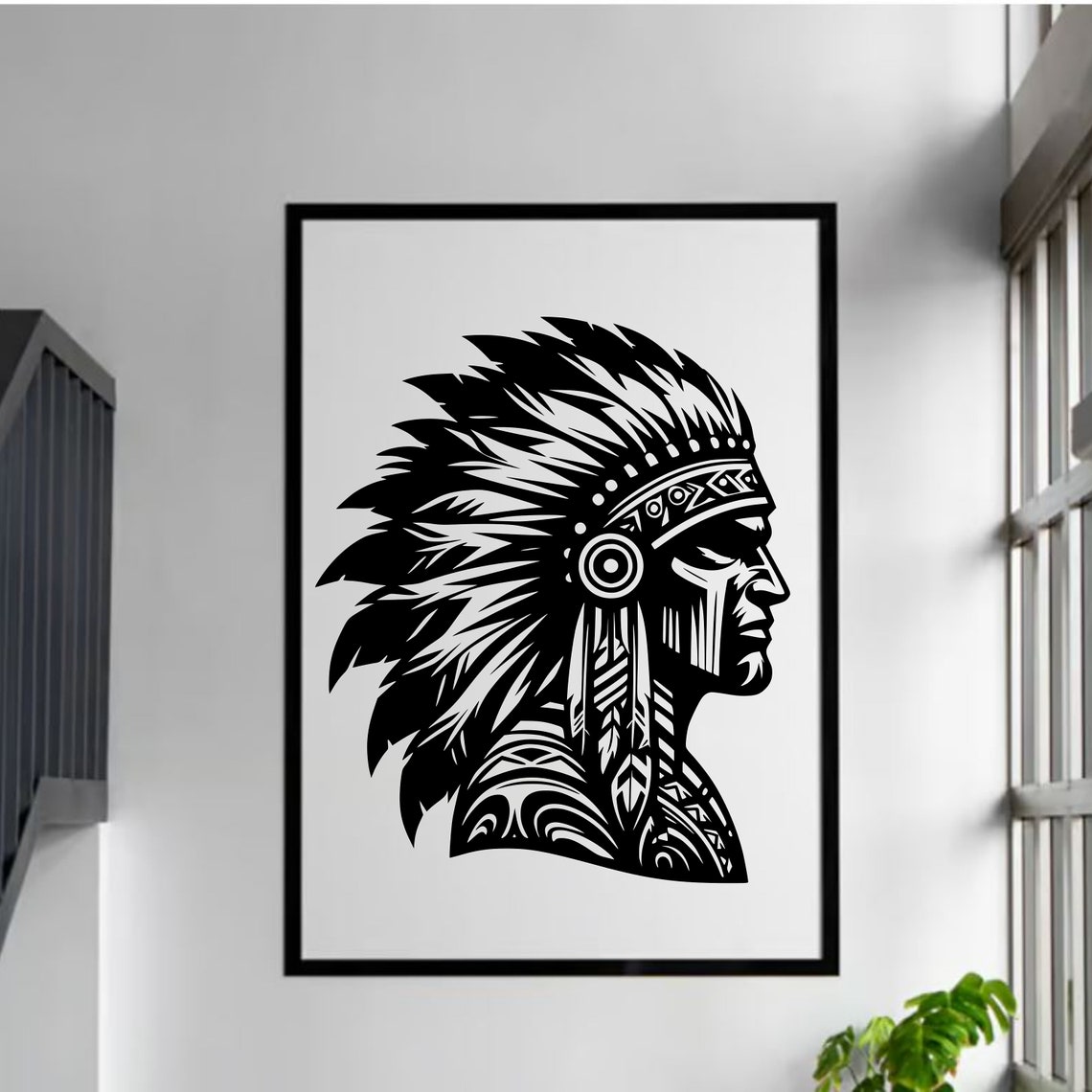 Tribal Chief Svg - Pdf - Png - Dxf - Native American - Indian ...