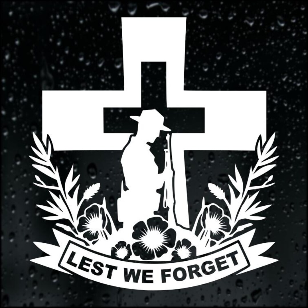 Lest We Forget Sticker Vinyl Decal Car Bumper Window Anzac Remembrance ...