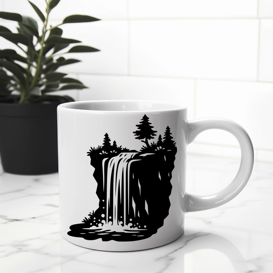 Waterfall Svg - Pdf - Png - Dxf - Water Feature - Commercial Use ...