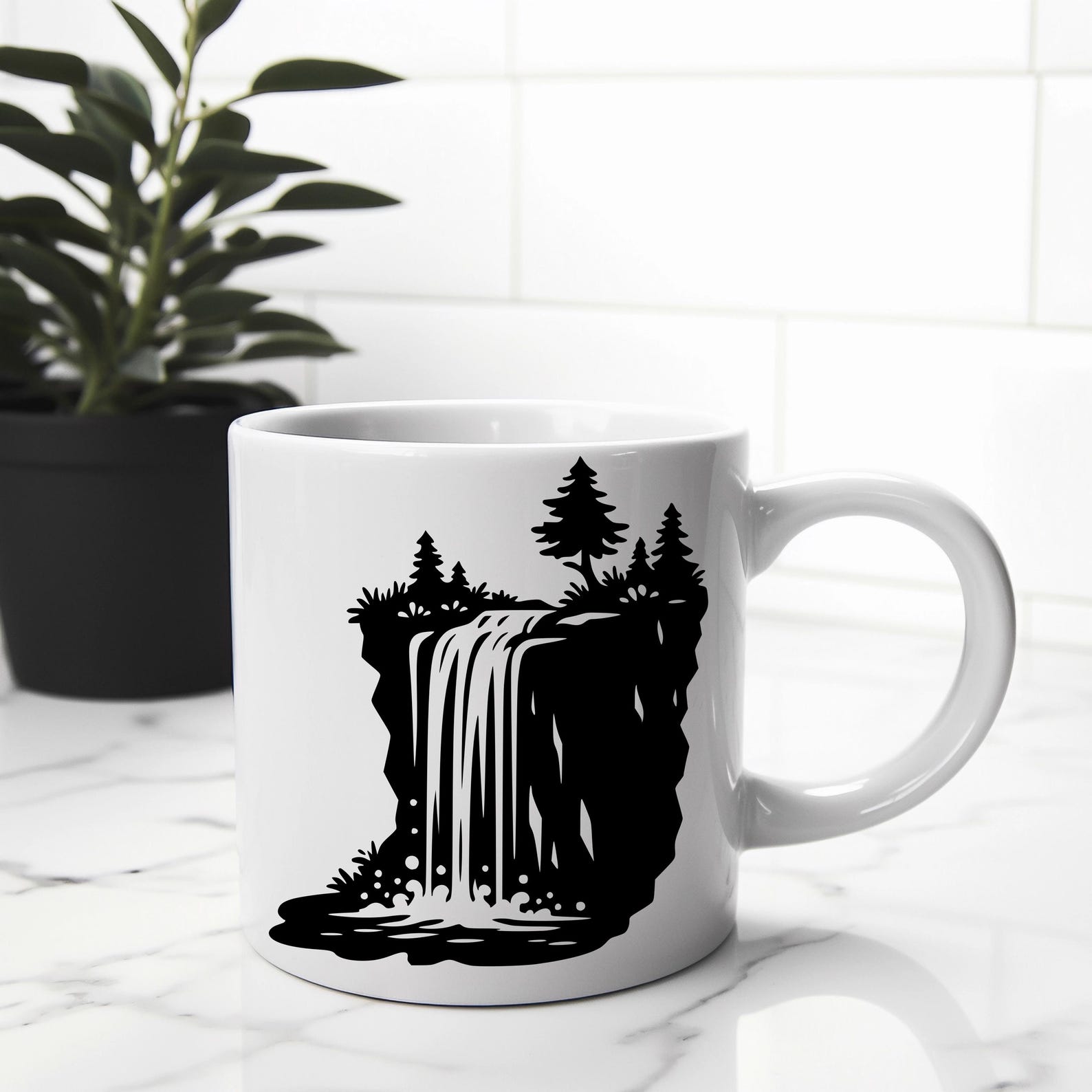 Waterfall Svg - Pdf - Png - Dxf - Water Feature - Commercial Use ...