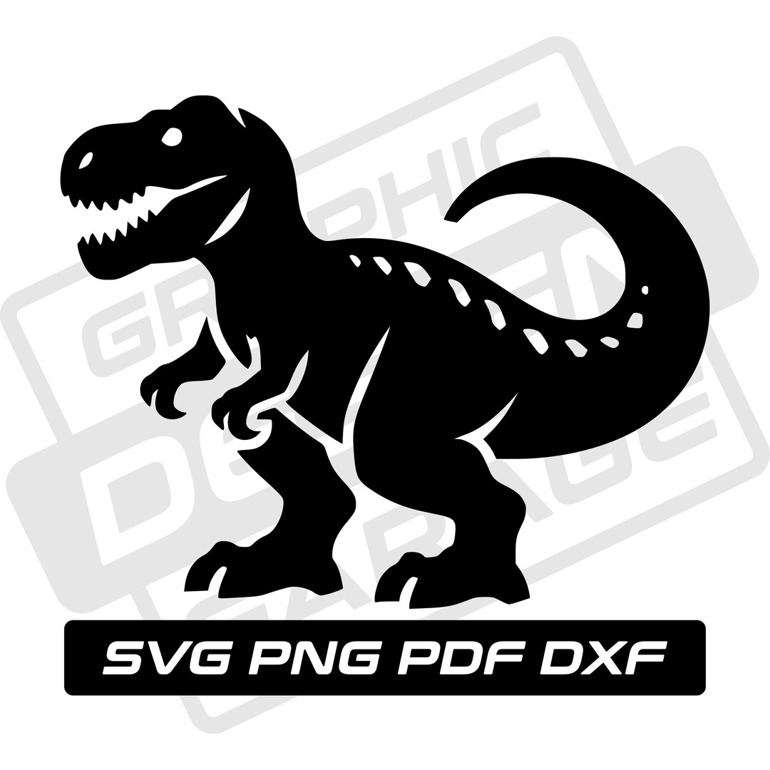 Dinosaur Svg - Pdf - Png - Dxf - T Rex - Dinosaur Silhouette ...