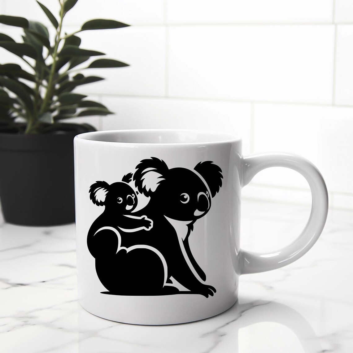 Koala mit joey svg - pdf - png - dxf - Baby Koala - Koala Silhouette ...